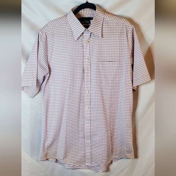 Stafford | Shirts | Stafford Light Purple And White Button Down Shirt | Poshmark
